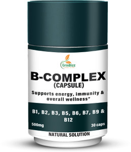 grinbizz B-Complex Capsule Improves Skin & Nails/Helps in formation of ...
