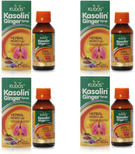 KUDOS Kasolin Ginger Syrup 100 ml (Pack of 4) | Ayurvedic Medicine for ...