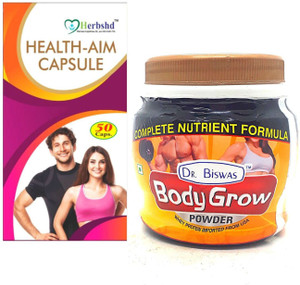 Dr. Biswas Body Grow Powder 200gm & Health Aim 50 Caps For Good Looking ...