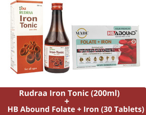 Rudraa Iron Tonic Syrup & HB Abound Folate + Iron Price in India - Buy ...