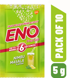 Eno Nimbu Masala Flavour Digestive Antacid Fruit Salt 5gm (10 Sachet ...