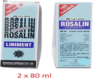 Unjha Rosalin Liniment Oil for Joint pain (2 x 80 ml) Price in India ...