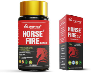 Horse Fire Capsule Pack of 60 & Ayurvedic Massage Oil For Men| Shree ...