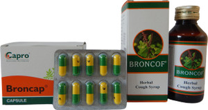 CAPRO BRONCAP CAPSULE -100 CAPSULE AND BRONCOF SYRUP-100 ML (2 items in ...