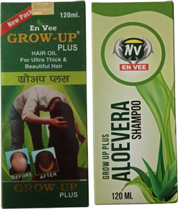 KRUM En Vee Grow Up Plus- Hair Capsules (30 cap), Hair Oil, Aloevera ...