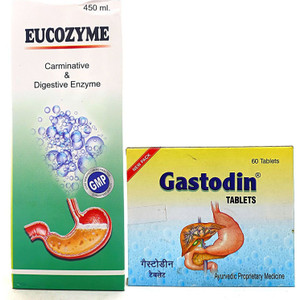 GASTODIN 60 Tablet & Eucozyme Syrup 450ml For Digestive Enzyme, Gastric ...