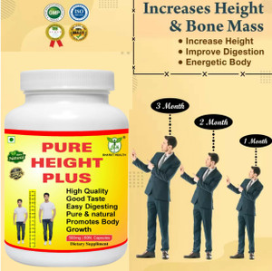 BHARAT HEALTH PURE HEIGHT PLUS 60 VEG CAPSULE FOR MALE & FEMALE HEIGHT ...