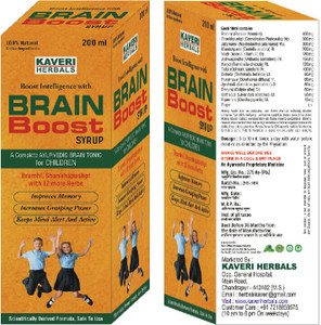 KAVERI HERBALS Brain Boost Syrup, Memory & Concentration Tonic for ...