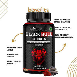 visalak pharma Black Bull Tablets For Strength, Stamina & Vita-lity ...