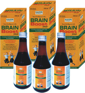 KAVERI HERBALS Brain Boost Syrup, Memory & Concentration Tonic for ...