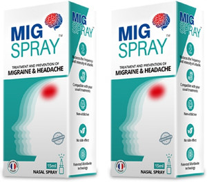 MIGSPRAY Migraine Headache and Stress Relief/Natural Medicated Nasal ...