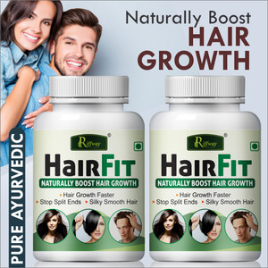 Riffway Hair Fit herbal capsules for growing new hairs 100% Pure ...