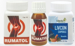 UJWALA AYURVEDASHRAM Rumatol, Livcon Capsule and Rumatol Oil, For joint ...