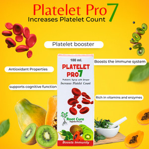 ROOT CURE ORGANICS Platelet Pro7 Syrup|With Content Papaya, Manduk ...