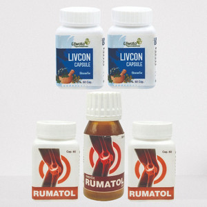 UJWALA AYURVEDASHRAM Rumatol,Livcon Capsule & Rumatol Oil-50ML One ...