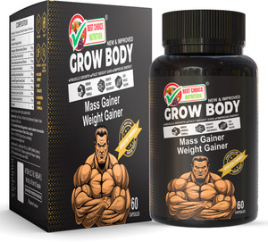 BEST CHOICE NUTRITION Grow Body 100% Ayurvedic Muscle Building & Muscle ...
