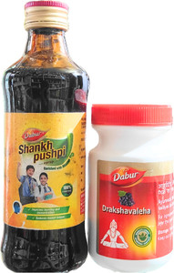 Dabur SHANKHPUSHPI 115ML+DRAKSHAVALEHA (SHARPENS MIND,GAIN WEIGHT ...