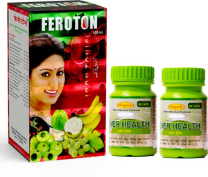BAYWAY AYURVEDA Feroton & Ever Health Iron Tonic & Multivitamin Capsule ...