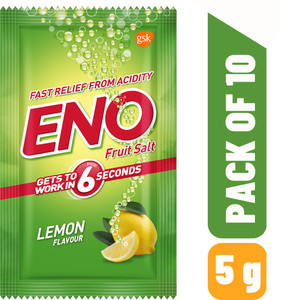 Eno Lemon Flavour Digestive Antacid Fruit Salt 5gm (10 Sachet) Lemon ...