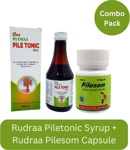 Rudraa Pile Tonic Syrup (200 ml ) and Pilesom Capsules 60 Caps for ...