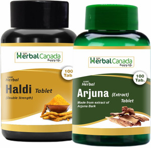 Herbal Canada Haldi (100 Tablets) + Arjuna (100 Tablets) | Healthy ...