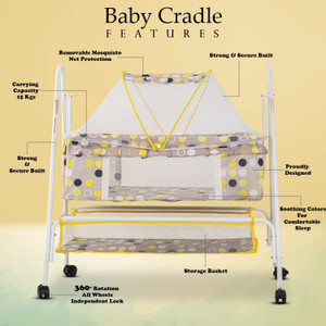 GoodLuck Baybee New Born Baby Cradle | Toddler Bassinet Bed & Crib with ...
