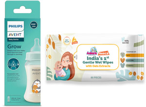 Philips Avent 1M+ Grow Baby Feeding Bottle & Adore Soft Cleansing Baby ...