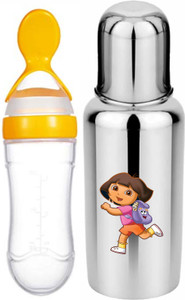 Kartkla STAINLESS STEEL MILK FEEDING DORA BOTTLE WITH SPOON FEEDER ...