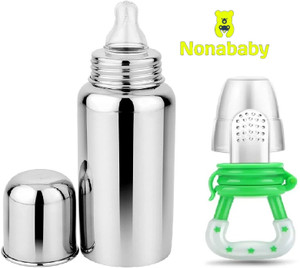 Nona Baby Stainless steel milk feeding bottle for infants and kids ...