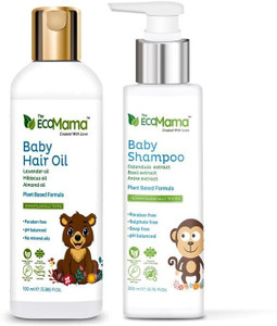 The Eco Mama Baby Hair Oil & Gentle Cleansing Baby Shampoo Combo(100 ...