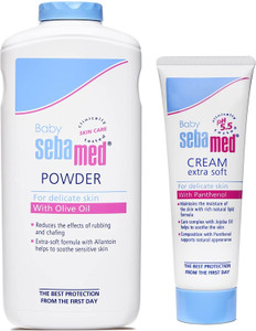 Sebamed Baby Talcum Powder 400gm and Extra Soft Cream 50ml (combo ...