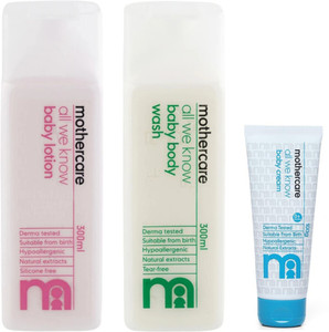 Mothercare ALL WE KNOW BABY LOTION 300 ML , BABY BODY WASH 300 ML ...