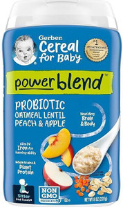GERBER Baby Cereal 2nd Foods Probiotic, Powerblend, Oatmeal Lentil ...