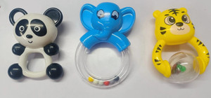 CELEBOX Tim Tim Rattles Set for Babies – 3 PCS Colorful Animal Shaped ...