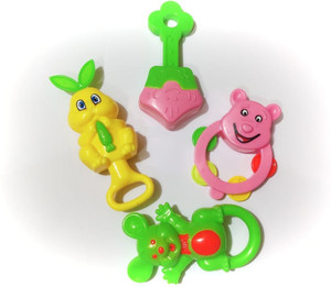 SOPALI Baby 4 pc set Rattles animal shapes for baby boy& girl Rattle ...