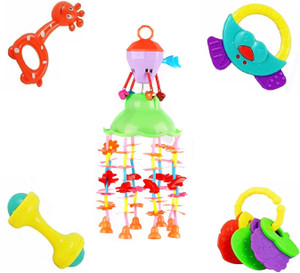 PRV TOYS Baby Rattle Musical Merry Go Round Toy (Jhoomer) with Soothing ...