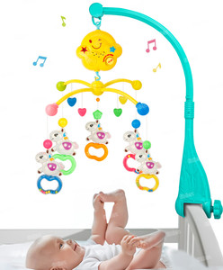 FIDDLERZ Musical Unicorn Cot Mobile Rotating Fruit Cot Rattle Jhoomer ...