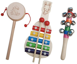 gugan toys Wooden Xylophone With Wooden Rattles Combo Pack (Pack of 3 ...