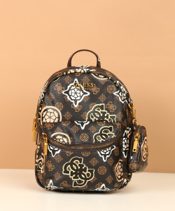 GUESS HOUSE PARTY BACKPACK 2 L Backpack BROWN LOGO MULTI - Price in ...