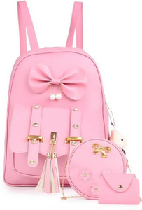 Cleto PINK COMBO Fancy style backpack for girls | college Bag 10 L ...