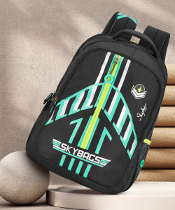 SKYBAGS Polyester 34L Riddle School Backpack Black 34 L Backpack Black ...