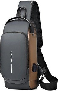 PAPITA Chest Bag Multi Features Crossbody Shoulder Design Password Lock ...