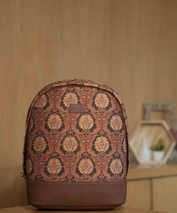 ZOUK Jodhpur Damask Dome Daypack 12 L Backpack Brown - Price in India ...