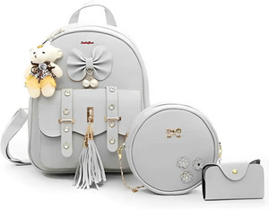 Cleto GREY COMBO Fancy style backpack for girls | college Bag 10 L ...
