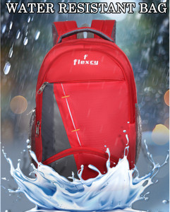 FLEXCY LEATHER RED FLEXCY NEW THREE PARTITION BACKPACK_15 35 L Backpack ...