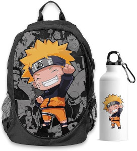 Flexible Solution Anime Naruto Chibi + Water Bottle 25 L Backpack ...