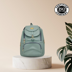 BIBO Small 18 L Backpack pista green school bag for college girls and ...