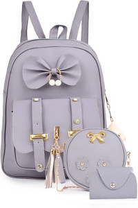 Cleto GREY COMBO Fancy style backpack for girls | college Bag 10 L ...