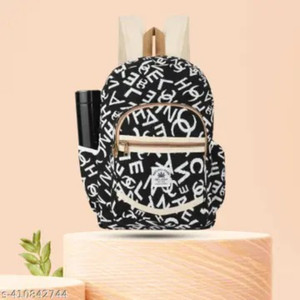 Mahaveer Collection Collage And School Backpack Alphabet Print Black ...