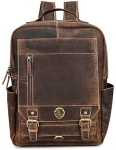 Catelina Hunter Rustic Brown Genuine Leather Travel, College & Laptop ...